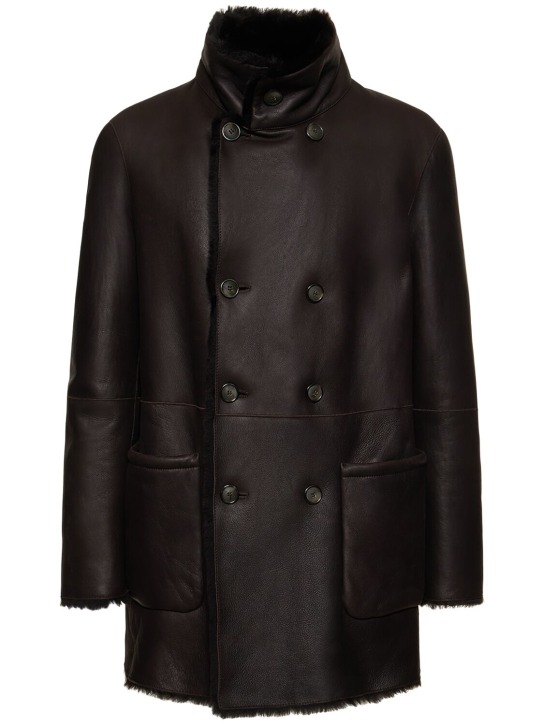 Reversible shearling coat - Giorgio Armani - Men | Luisaviaroma