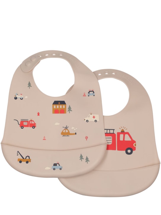 Set of 2 vehicles print rubber bibs - Liewood - Boys | Luisaviaroma