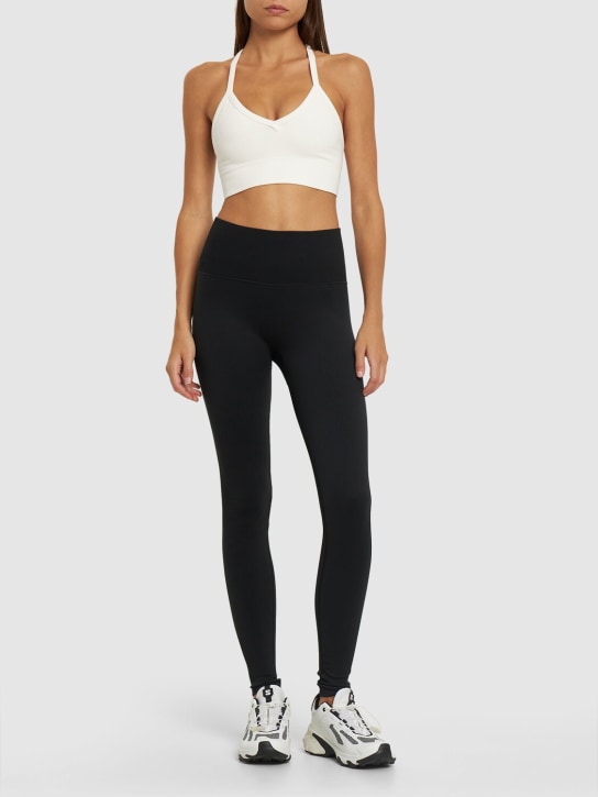 Seamless ribbed cotton blend bra top - Alo Yoga - Women | Luisaviaroma