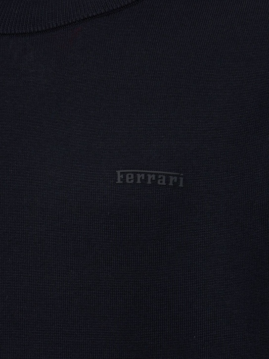 Logo cotton & silk knit sweater - Ferrari - Men | Luisaviaroma