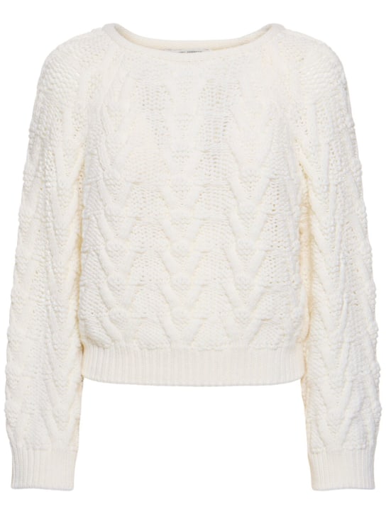 Pull-over à col rond en maille de laine - Alberta Ferretti - Femme | Luisaviaroma