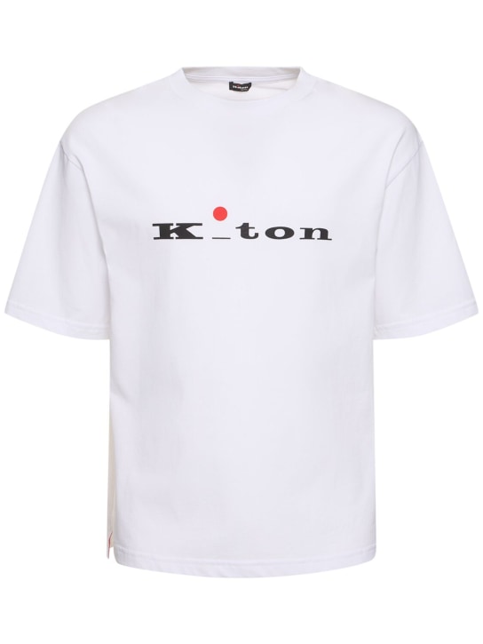 Logo cotton t-shirt - Kiton - Men | Luisaviaroma