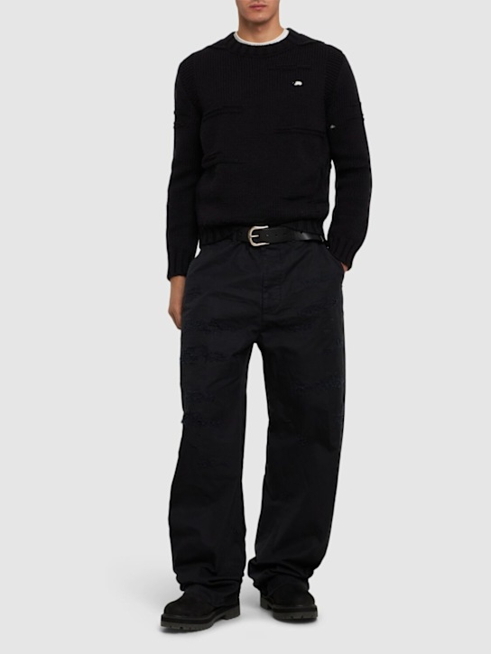 Distressed oversized cotton chino pants - Dsquared2 - Men | Luisaviaroma