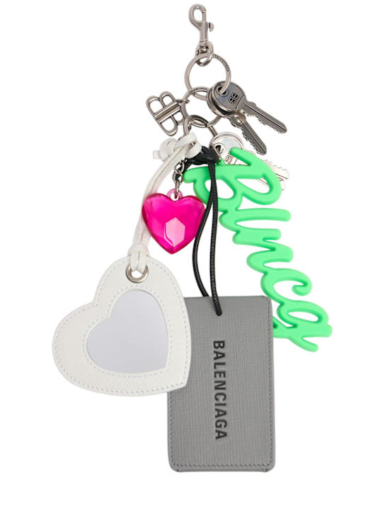 Aki keychain w/ leather & brass charms - Balenciaga - Women | Luisaviaroma