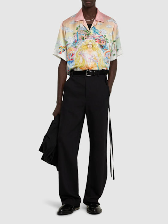 Cuban collar short sleeve silk shirt - Casablanca - Men | Luisaviaroma