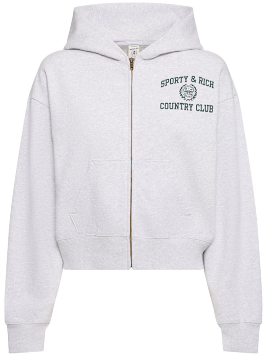 Varsity crest cropped zip hoodie - Sporty & Rich - Women | Luisaviaroma
