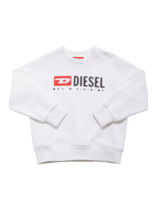 Felpa girocollo in misto cotone con logo - Diesel Kids - Bambino | Luisaviaroma