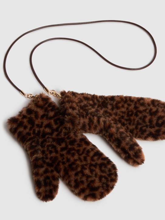 Ombrato wool blend teddy gloves w/ strap - Max Mara - Women | Luisaviaroma