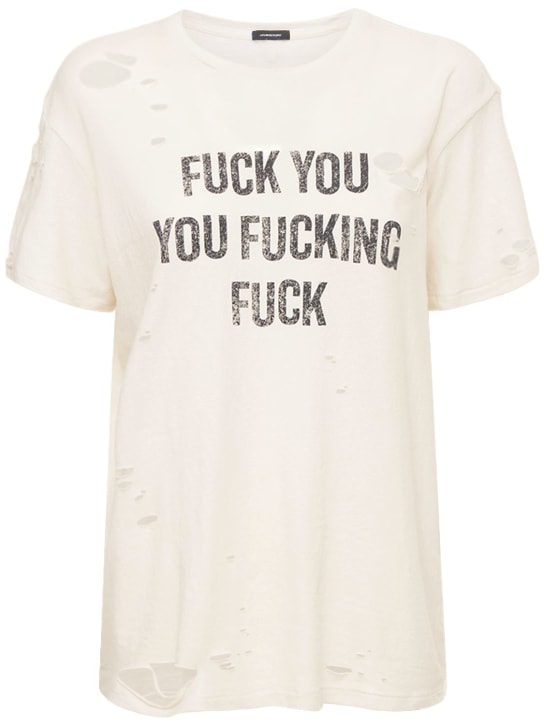 Printed ripped jersey t-shirt - R13 - Women | Luisaviaroma