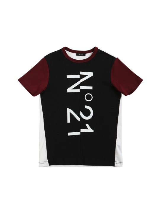 Color Block Cotton Jersey T Shirt W Logo N°21 Girls Luisaviaroma