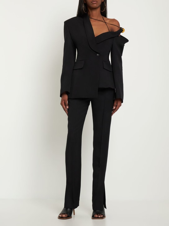 Blazer con spalla scoperta la veste baska in lana - Jacquemus - Donna ...