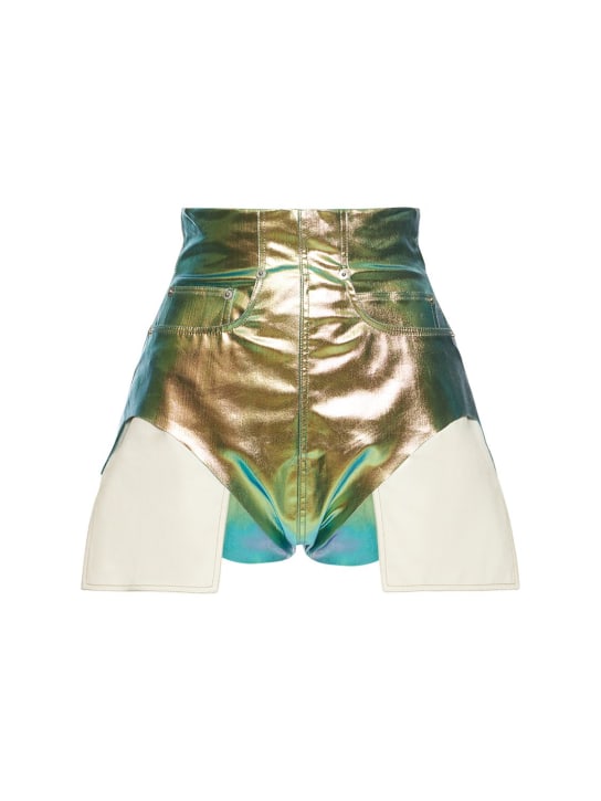 Iridescent denim high waist mini shorts - Rick Owens - Women | Luisaviaroma