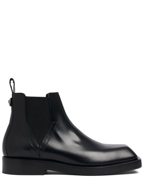 Squared toe leather chelsea boots - Versace - Men | Luisaviaroma
