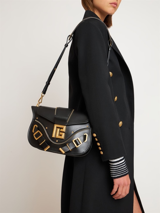 Blaze box leather shoulder bag - Balmain - Women | Luisaviaroma
