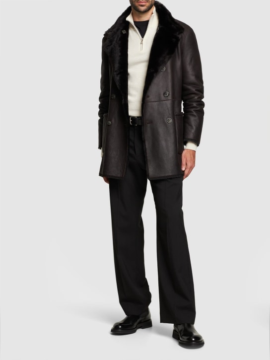 Reversible shearling coat - Giorgio Armani - Men | Luisaviaroma