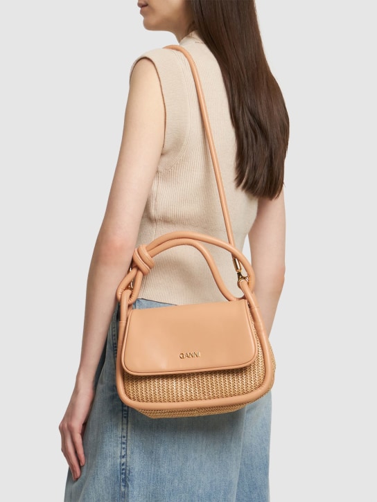 Knot raffia top handle bag - GANNI - Women | Luisaviaroma