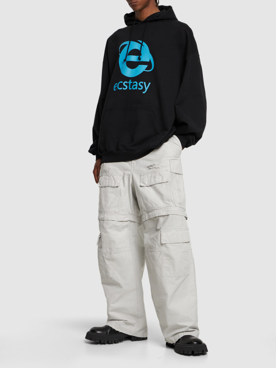 Ecstasy printed cotton blend hoodie - VETEMENTS - Men | Luisaviaroma