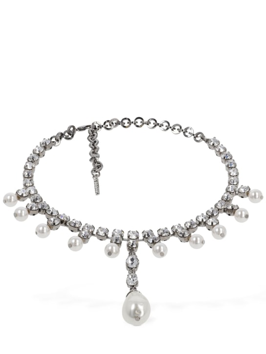 Crystal choker w/ pendant & faux pearls - Alessandra Rich - Women ...