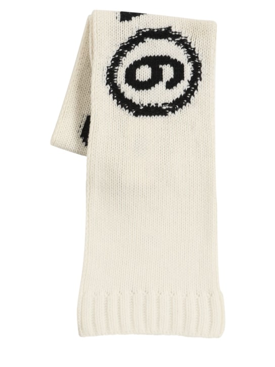 Logo intarsia wool blend scarf - MM6 Maison Margiela - Girls | Luisaviaroma