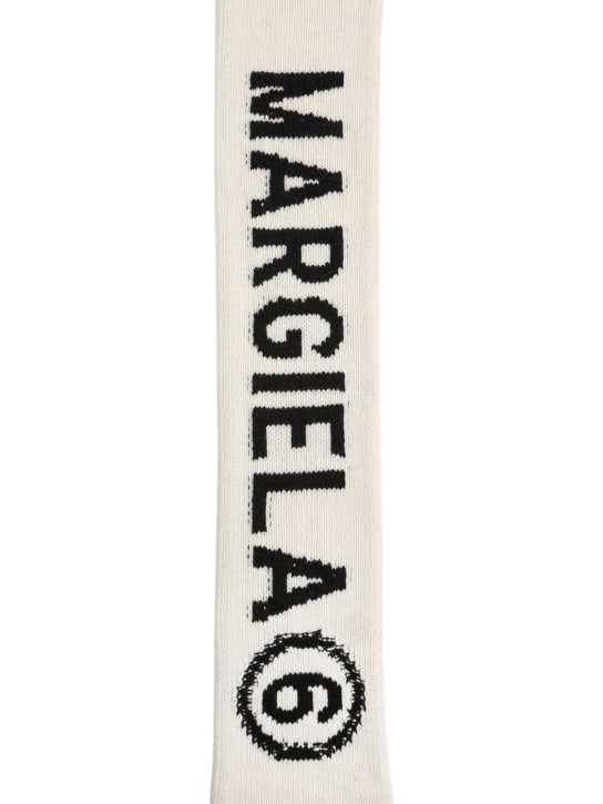 Logo intarsia wool blend scarf - MM6 Maison Margiela - Girls | Luisaviaroma