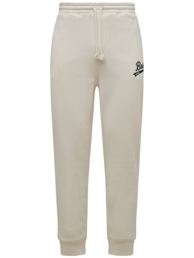 BOSS X RUSSELL ATHLETIC - Logo cotton blend sweatpants - Beige ...