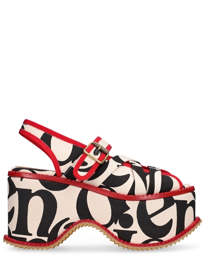 90mm northern sole printed canvas wedges - Vivienne Westwood - Women ...