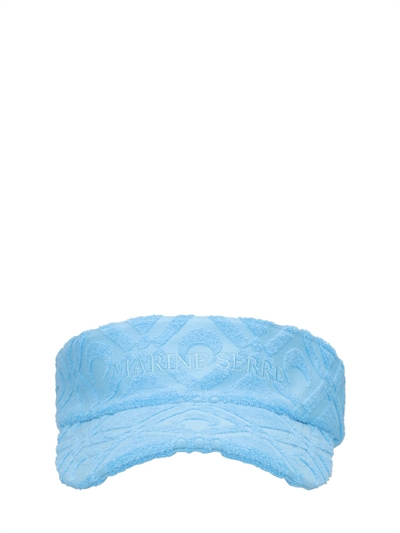 Sponge cotton blend jacquard visor hat - Marine Serre - Women ...