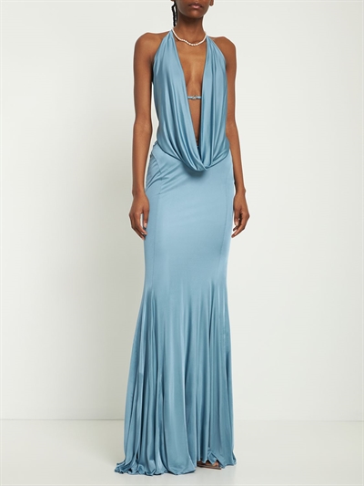 Vestito in jersey con scollo profondo - Blumarine - Donna | Luisaviaroma