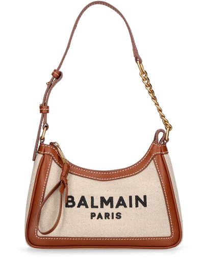 B-army canvas & leather shoulder bag - Balmain - Women | Luisaviaroma