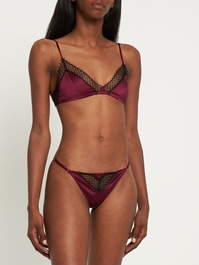 Melanie Satin And Lace Soft Triangle Bra Kiki De Montparnasse Women Luisaviaroma