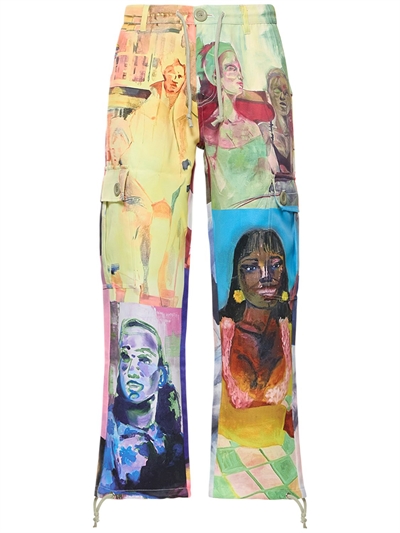 Patchwork painted cargo pants - Kidsuper Studios - Men | Luisaviaroma