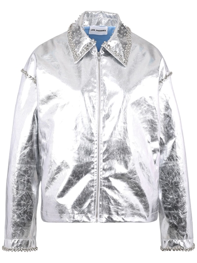 Metallic faux leather zip jacket - Des Phemmes - Women | Luisaviaroma