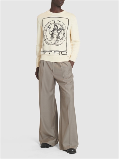 Logo cotton knit sweater - Etro - Men | Luisaviaroma