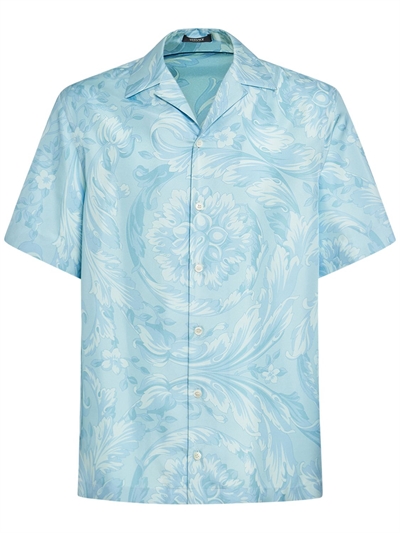 Barocco print silk twill shirt - Versace - Men | Luisaviaroma