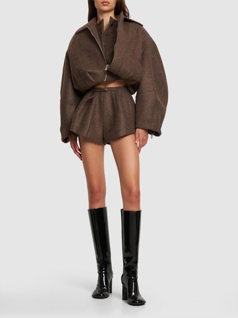 Le short boule felt raglan belted shorts - Jacquemus - Women | Luisaviaroma