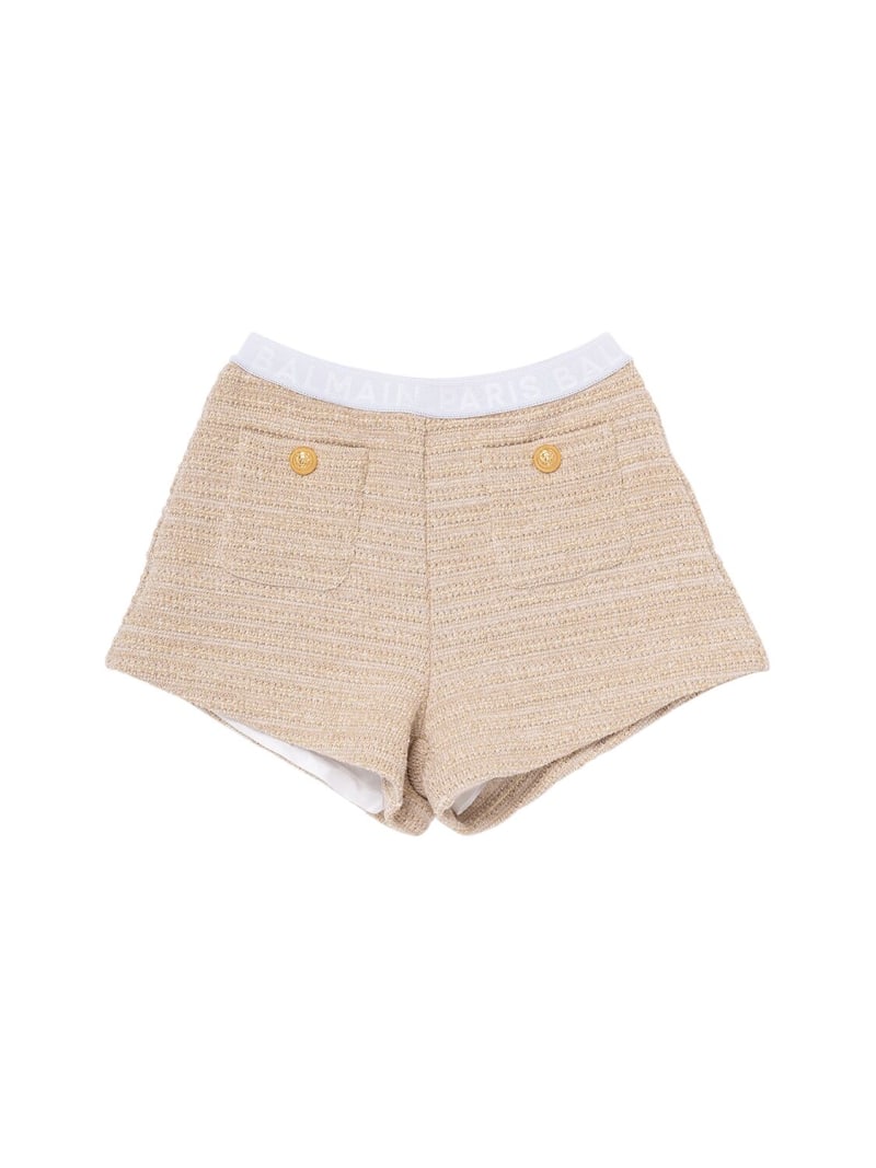 Cotton bouclé shorts - Balmain - Girls | Luisaviaroma
