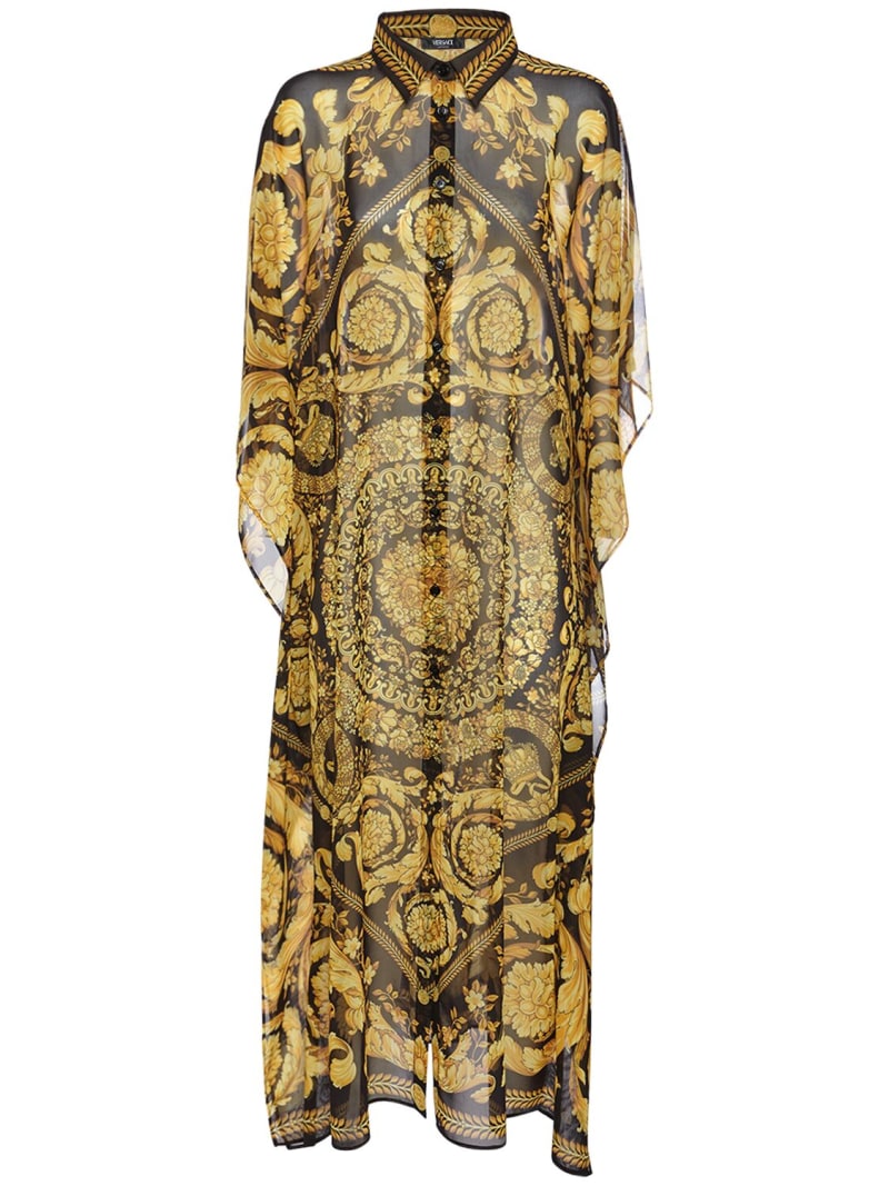 Barocco print long chiffon kaftan dress - Versace - Women | Luisaviaroma