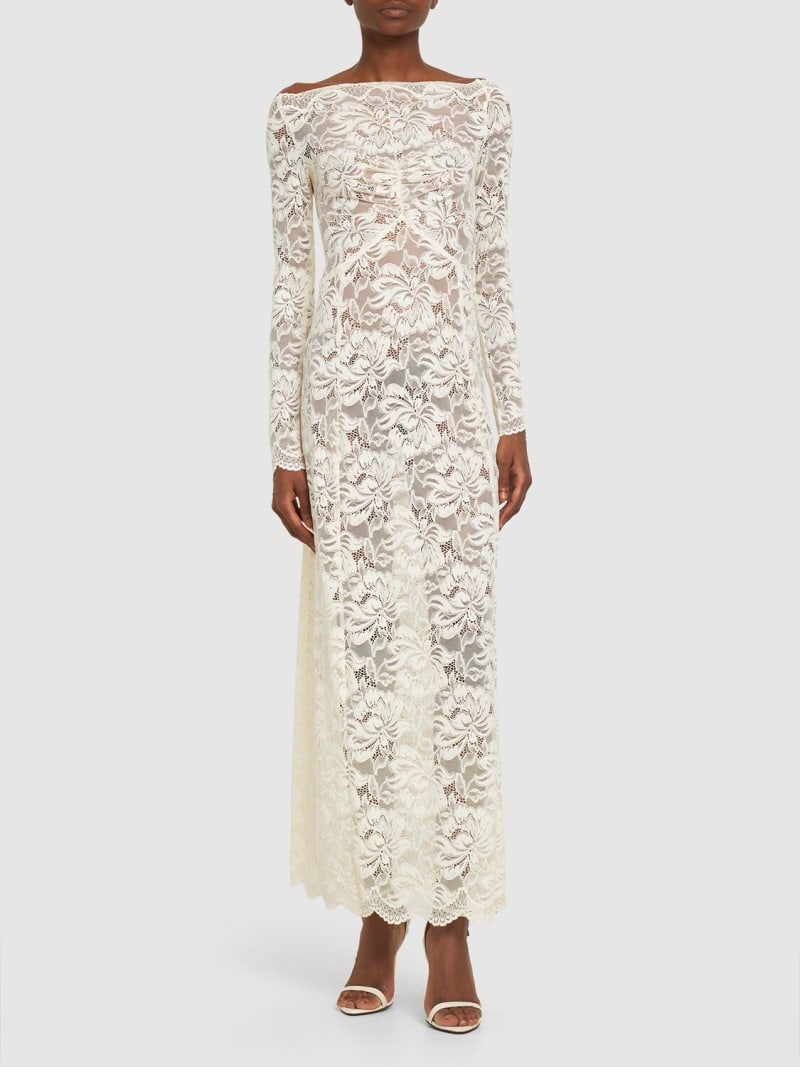 Off-the-shoulder lace l/s midi dress - Rabanne - Women | Luisaviaroma