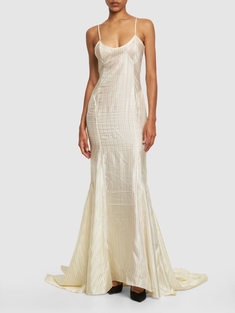 Striped satin long dress - The Attico - Women | Luisaviaroma