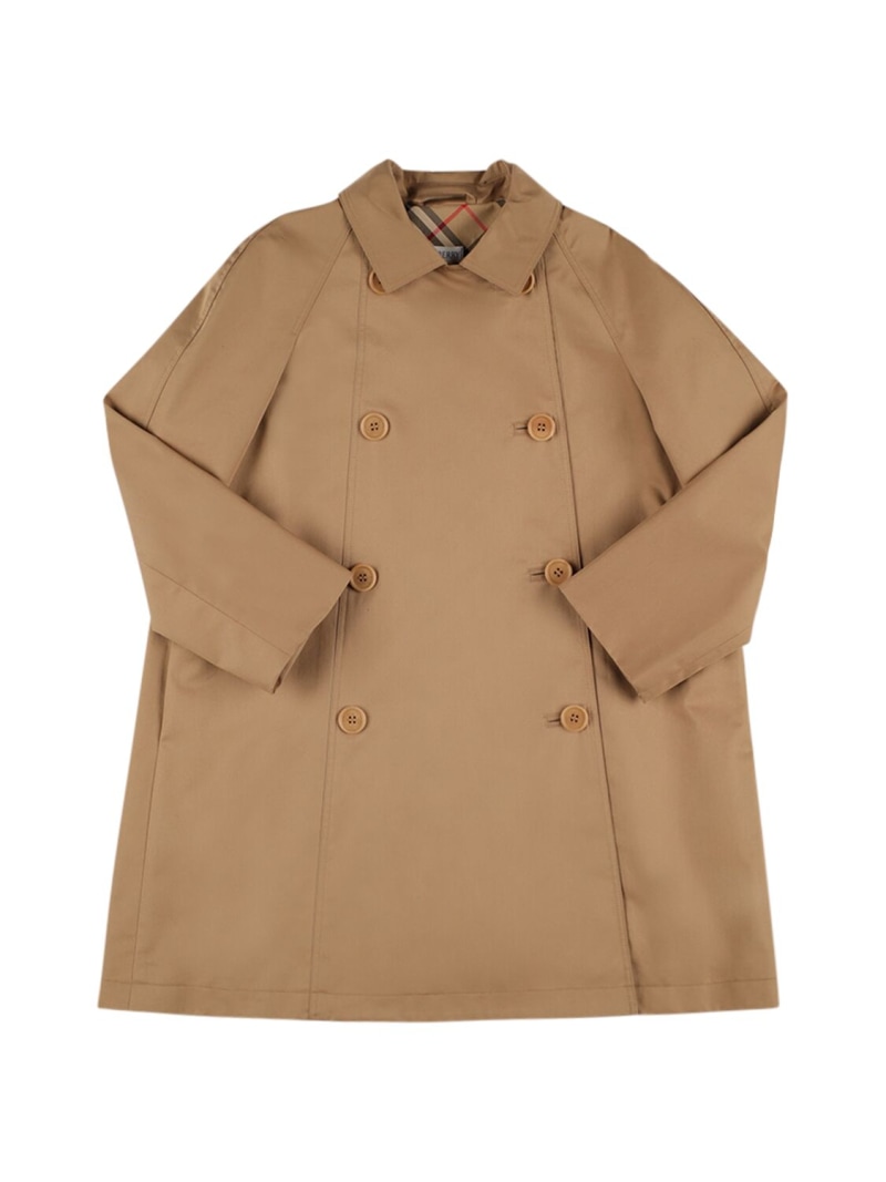 Cotton gabardine trench coat - Burberry - Girls | Luisaviaroma