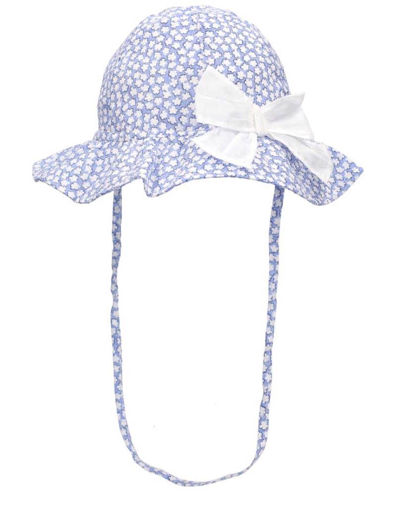 Printed cotton poplin hat w/bow - Il Gufo - Girls | Luisaviaroma