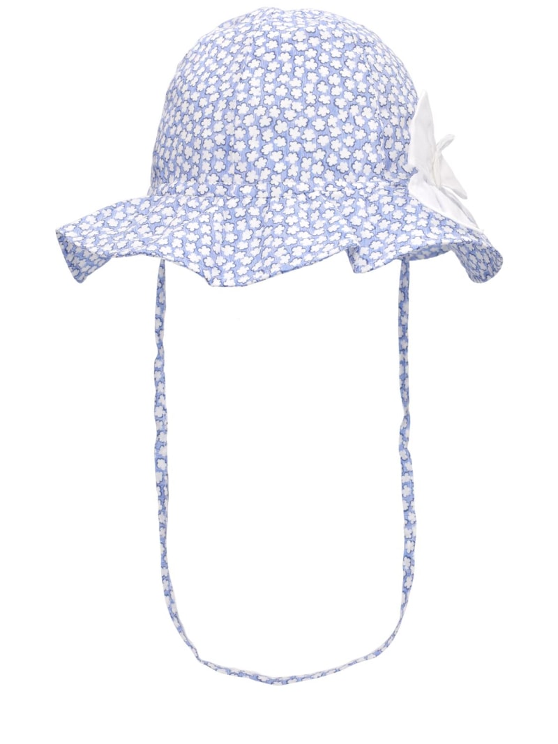 Printed cotton poplin hat w/bow - Il Gufo - Girls | Luisaviaroma