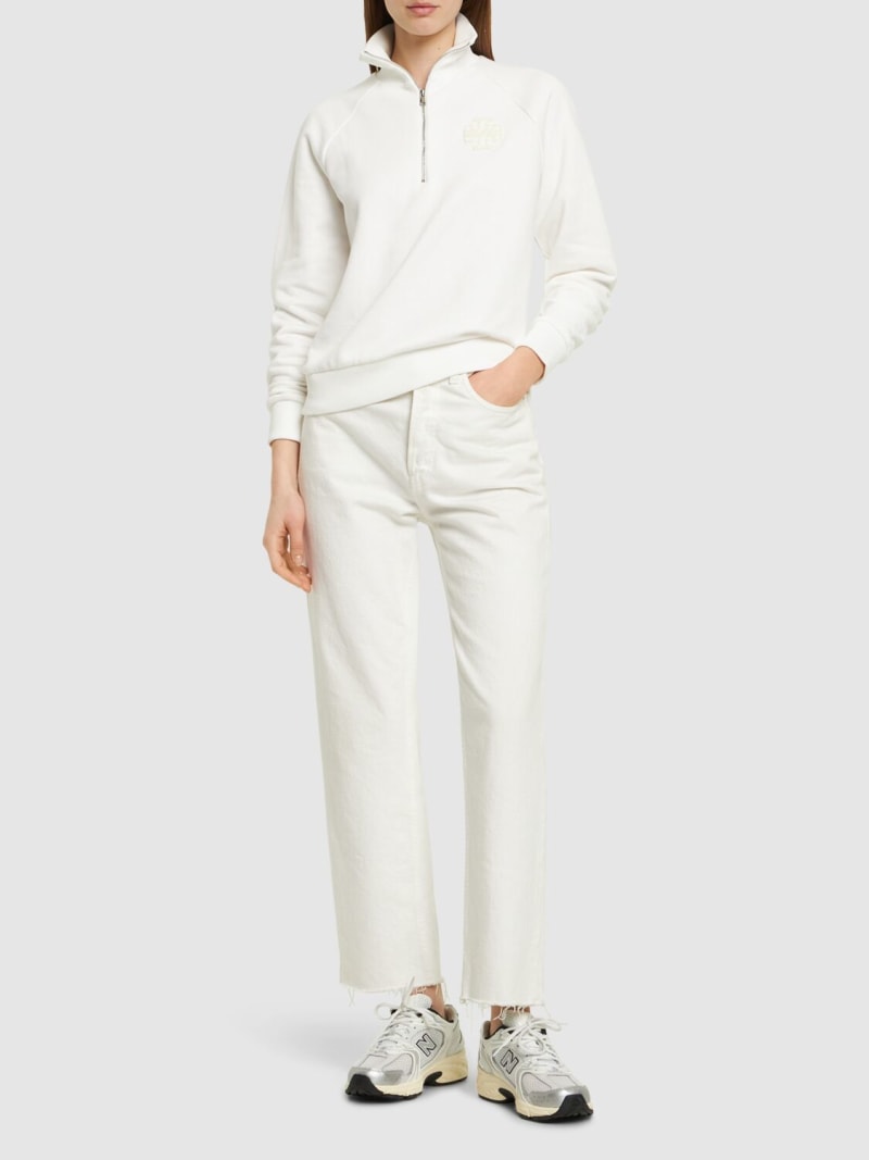 French terry half zip cotton sweatshirt - Tory Sport - Women | Luisaviaroma