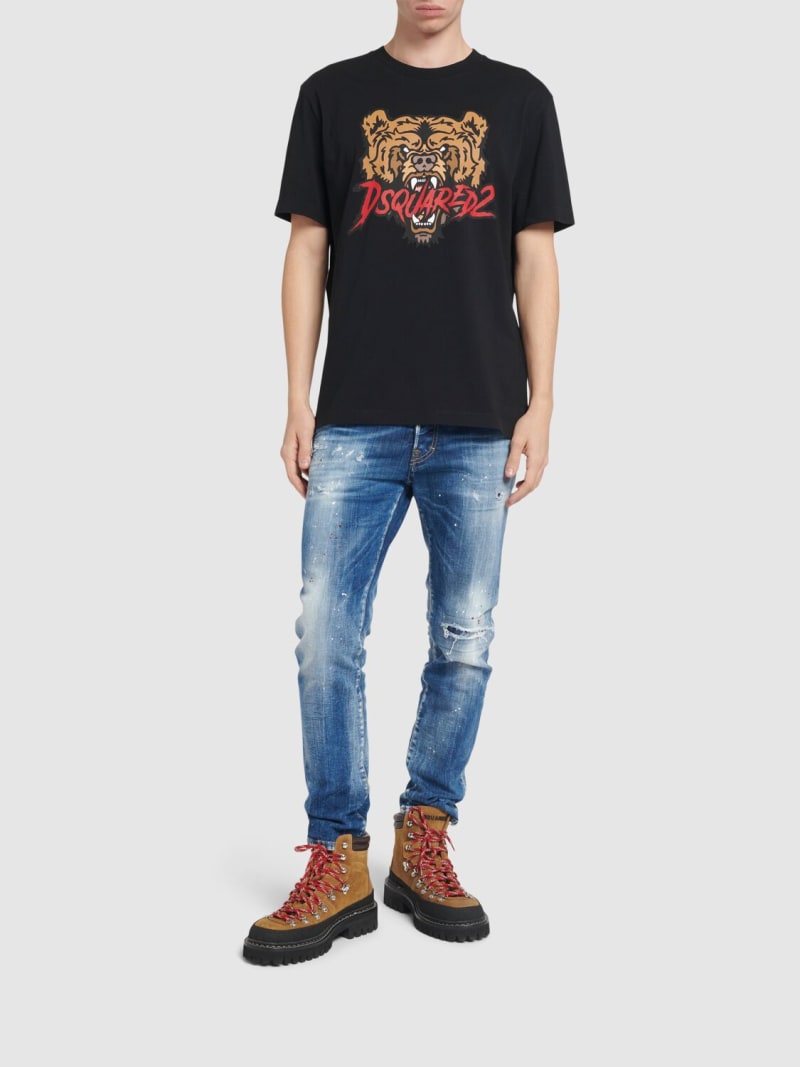 Regular bear print t-shirt - Dsquared2 - Men | Luisaviaroma