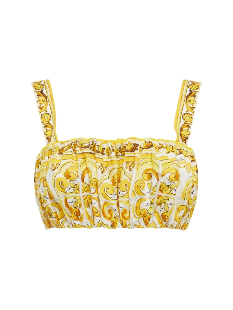 Maiolica printed elastic cropped top - Dolce&Gabbana - Women | Luisaviaroma