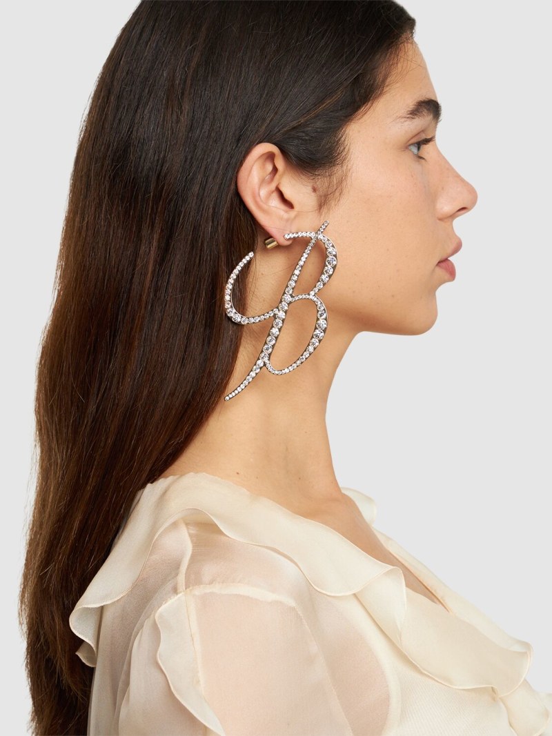 B logo crystal mono earring - Blumarine - Women | Luisaviaroma