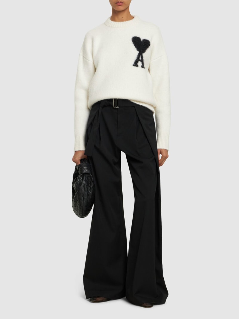 Adc hairy alpaca blend knit crew sweater - AMI Paris - Women | Luisaviaroma