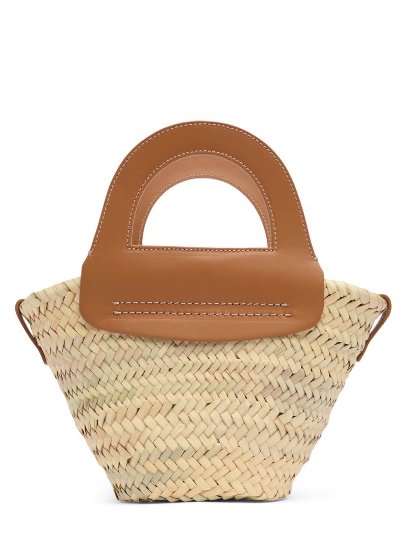 Mini cabas leather & raffia tote bag - Hereu - Women | Luisaviaroma