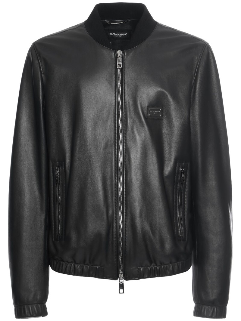 Essential leather jacket - Dolce&Gabbana - Men | Luisaviaroma