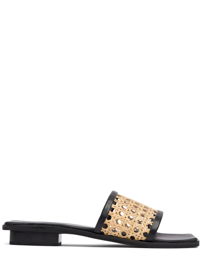 10mm pia leather & rattan slides - Bembien - Women | Luisaviaroma